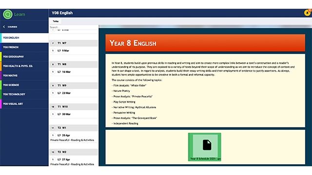SEQTA Learn Student Information Guide - Prince Alfred College